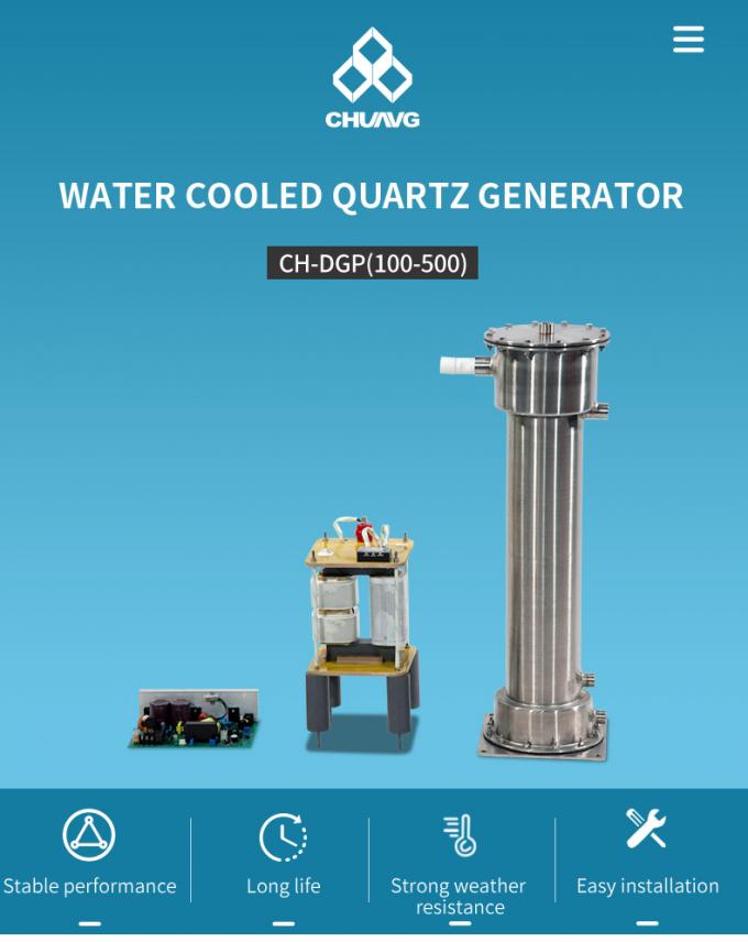 100G 200G 500G Ozone Generator Tube Water Cooling Glass With Inverter ...